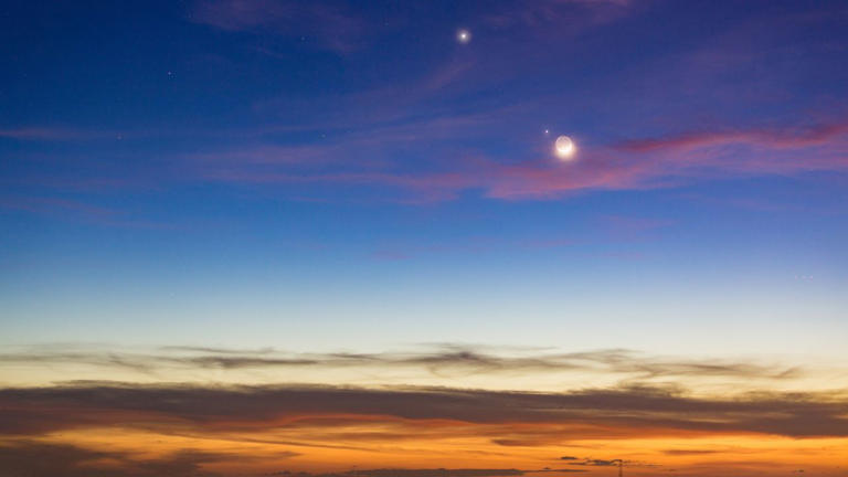 The moon and Jupiter steal the show after sunset tonight