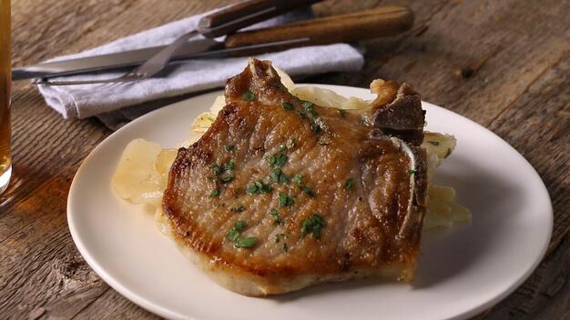 Pork chops with scalloped potatoes