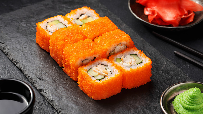 What are the different types of fish eggs in Japanese cuisine?