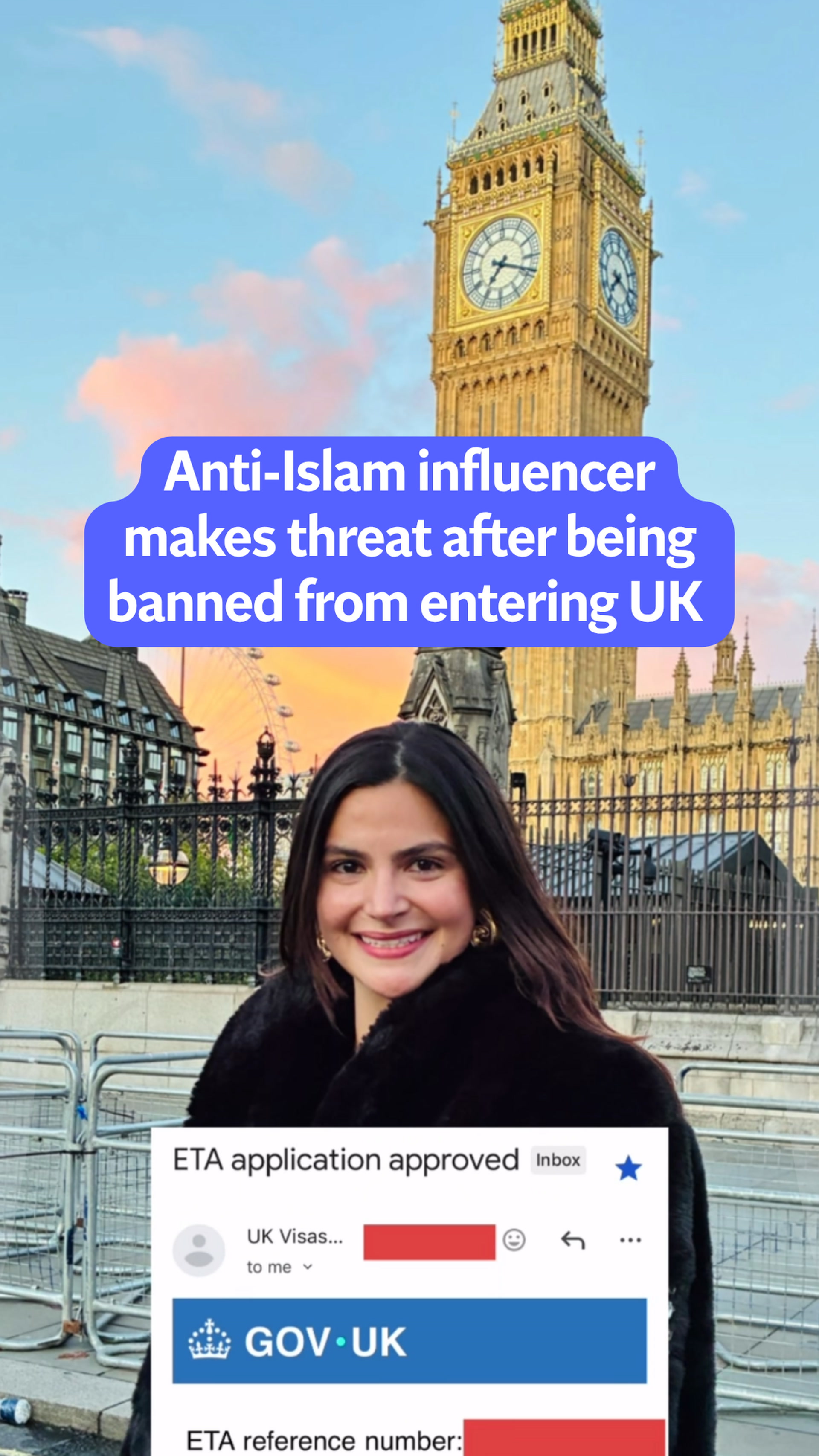 Anti-Islam influencer makes threat after being banned from entering UK