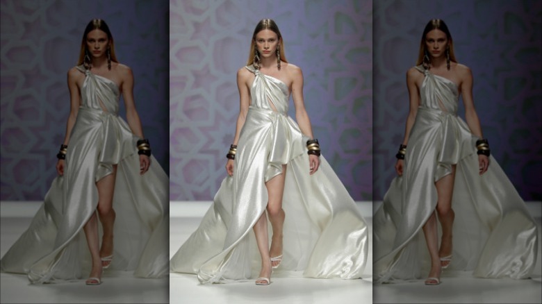 Liquid organza wedding dresses are bringing the wet trend to bridal