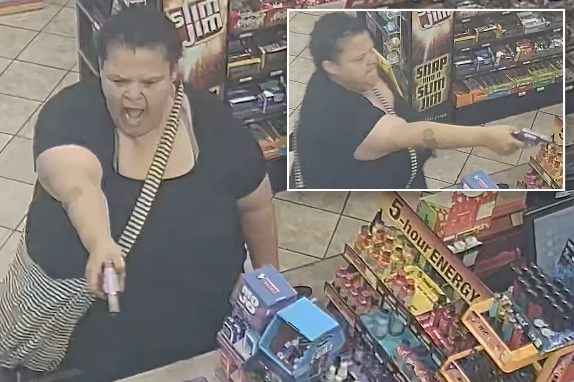 Woman shoots gas station clerk point-blank in attempted gas station ...
