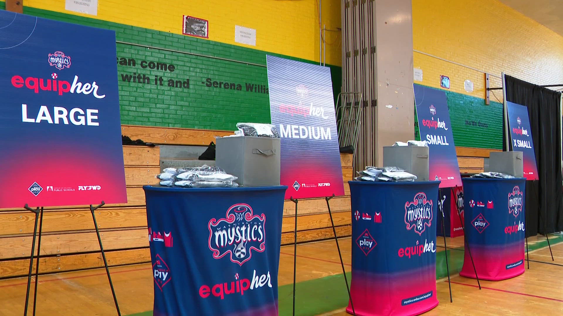 Mystics distribute sports bras to student athletes