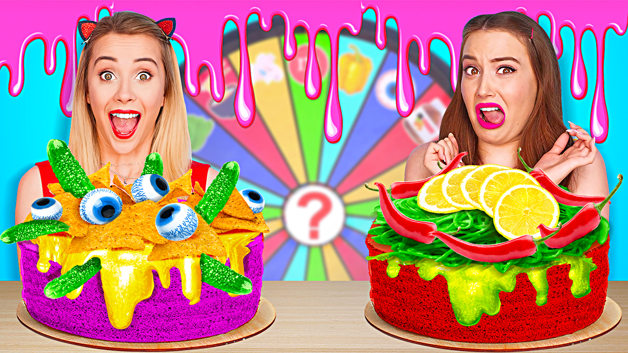 Cake decorating mukbang || Spicy vs sweet vs sour food challenge by ...