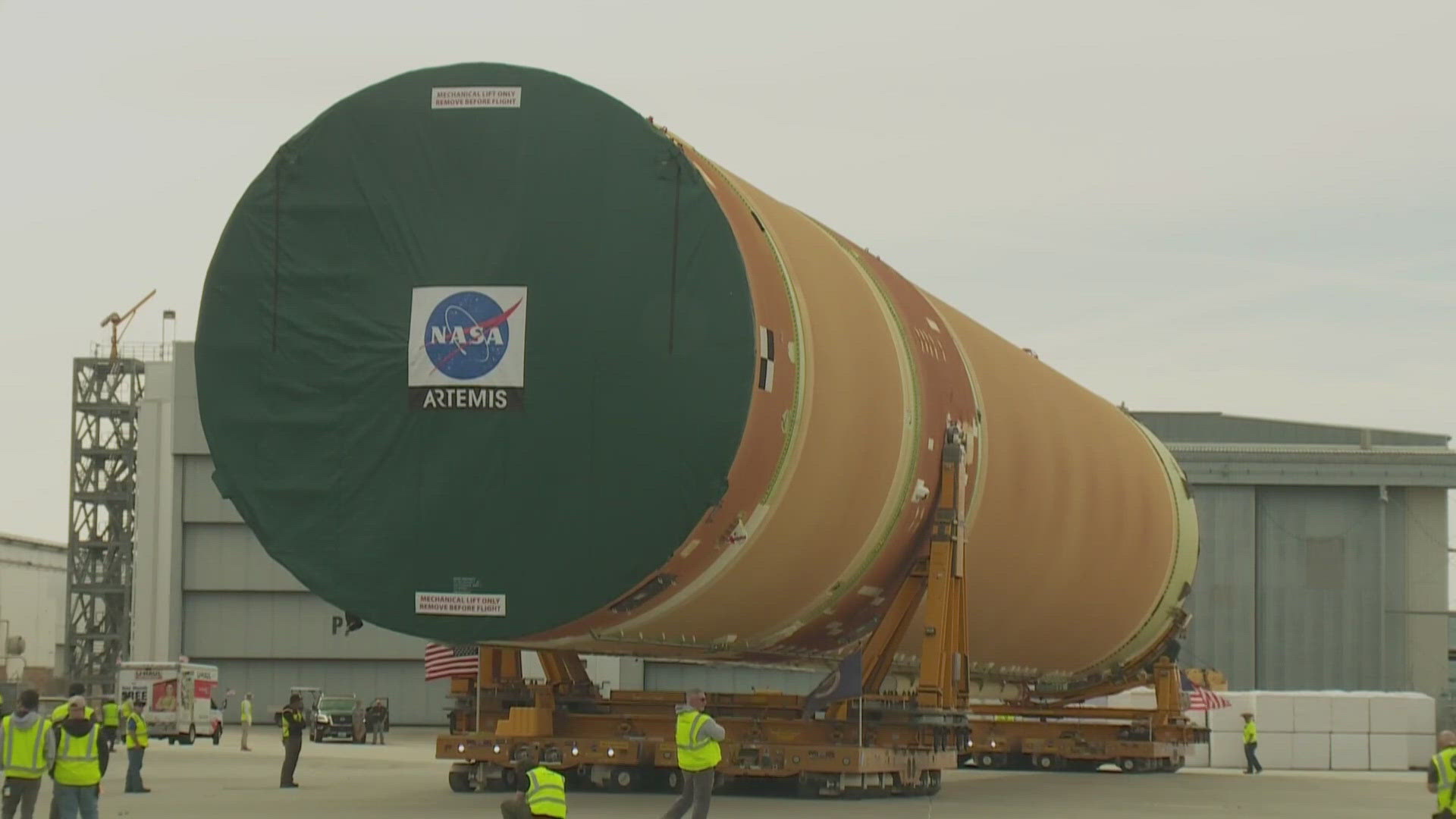 Artemis III rocket rollout in New Orleans