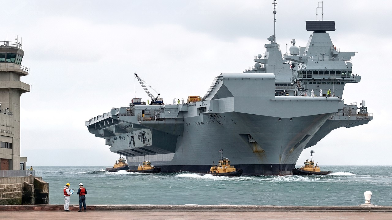 Docking UK’s largest aircraft carrier ever inside a US naval base