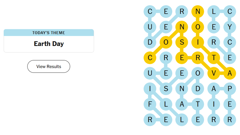 Today's NYT Strands hints and answer: solutions to game #781, April 23