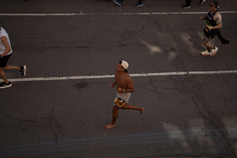 24 hours after the 2026 Boston Marathon, the barefoot runner’s feet are ...