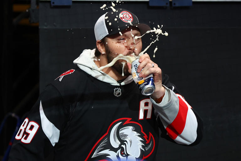 Josh Allen chugs beer before playoff game to hype up Sabres fans