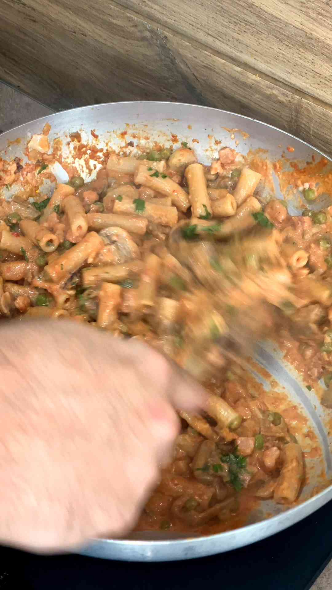 Pasta alla boscaiola con pancetta