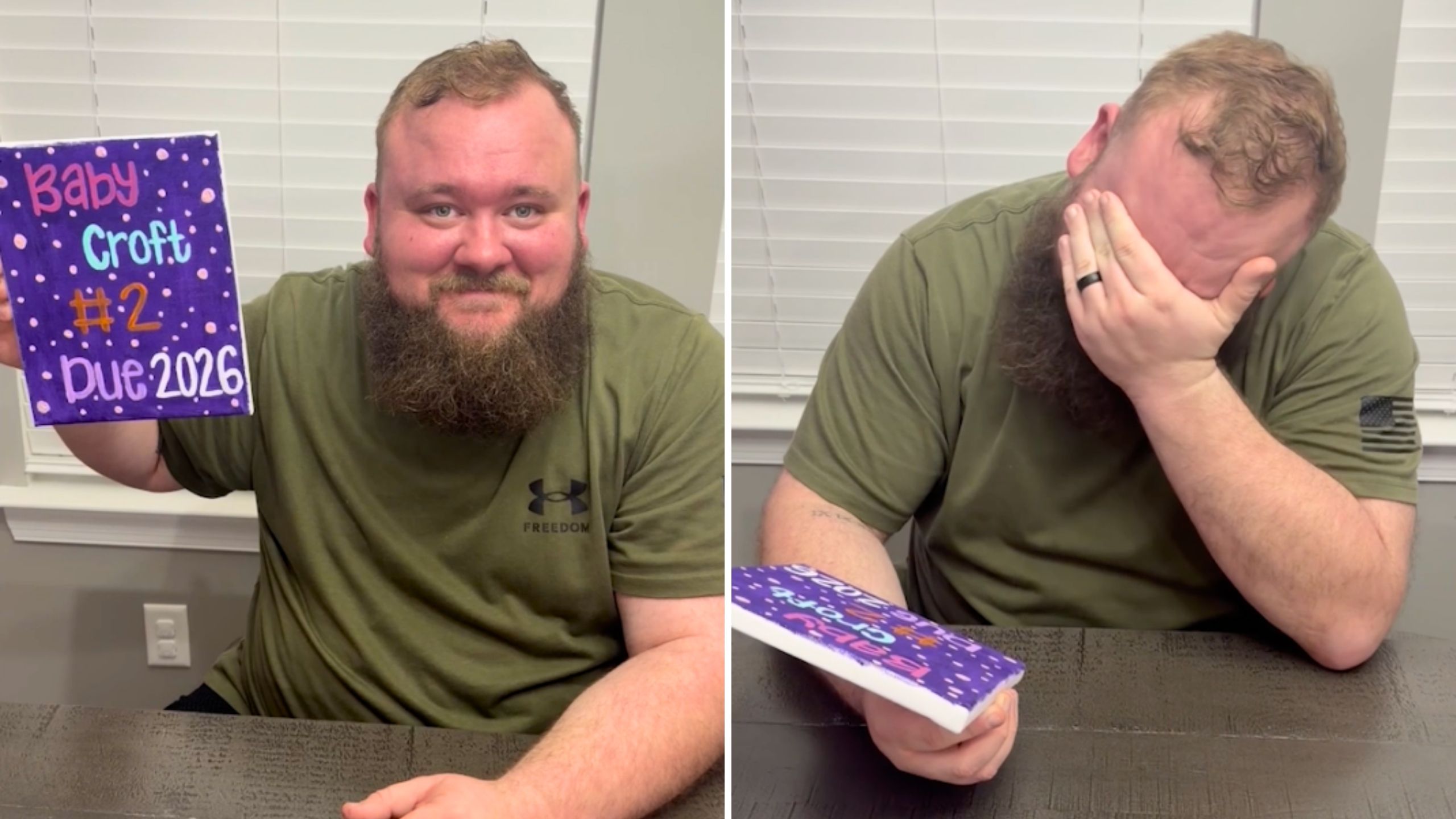 Husband breaks down when wife paints pregnancy reveal | Happily TV