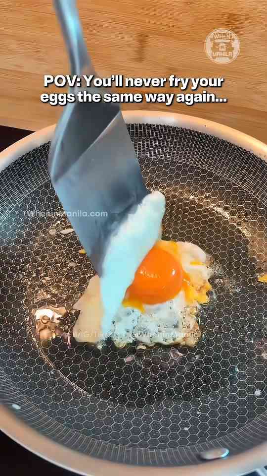 Viral sunny side up egg foldover hack easy ASMR cooking trick