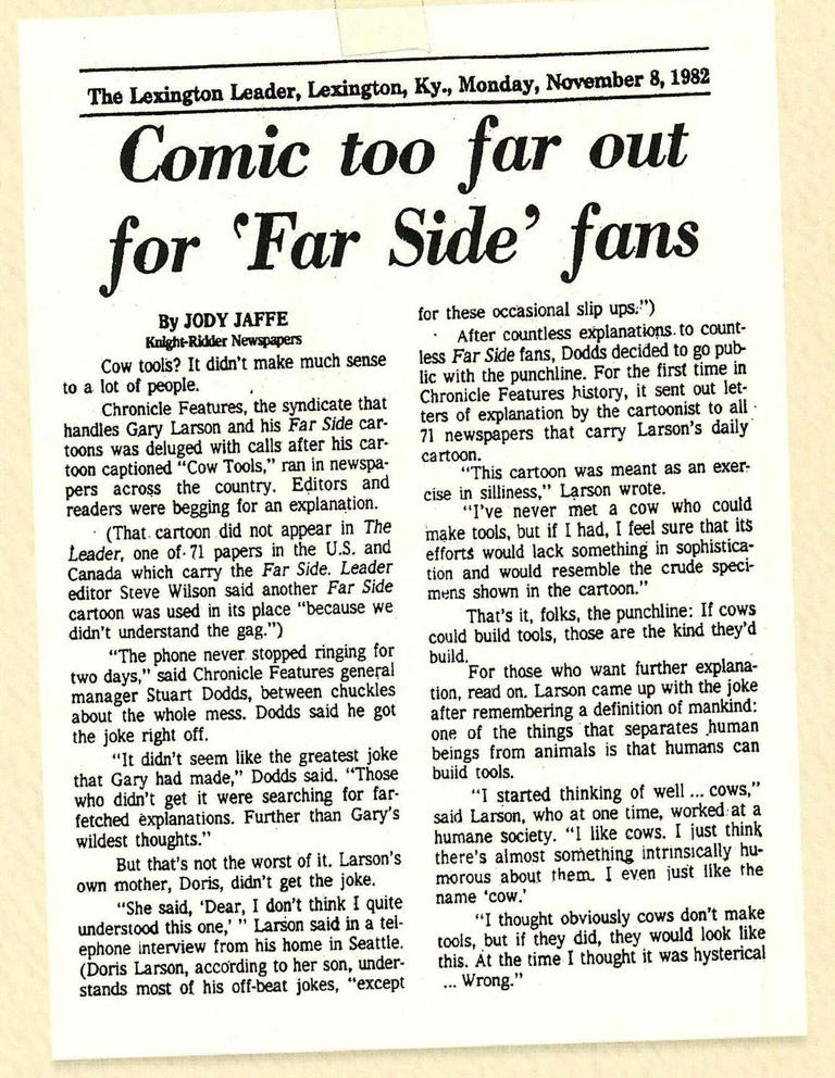 Did the Far Side once explain a joke to each newspaper that carried it?