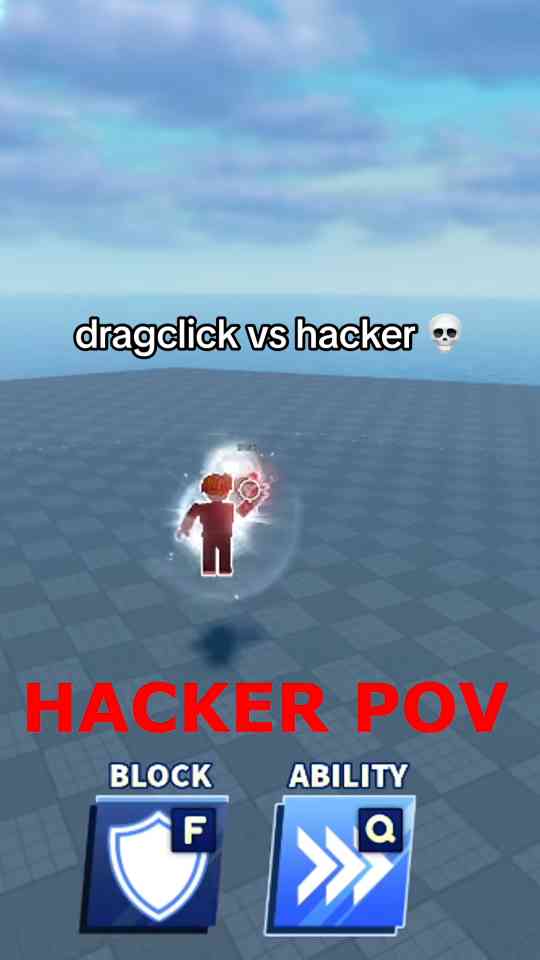 Drag click vs hacker in Roblox Blade Ball