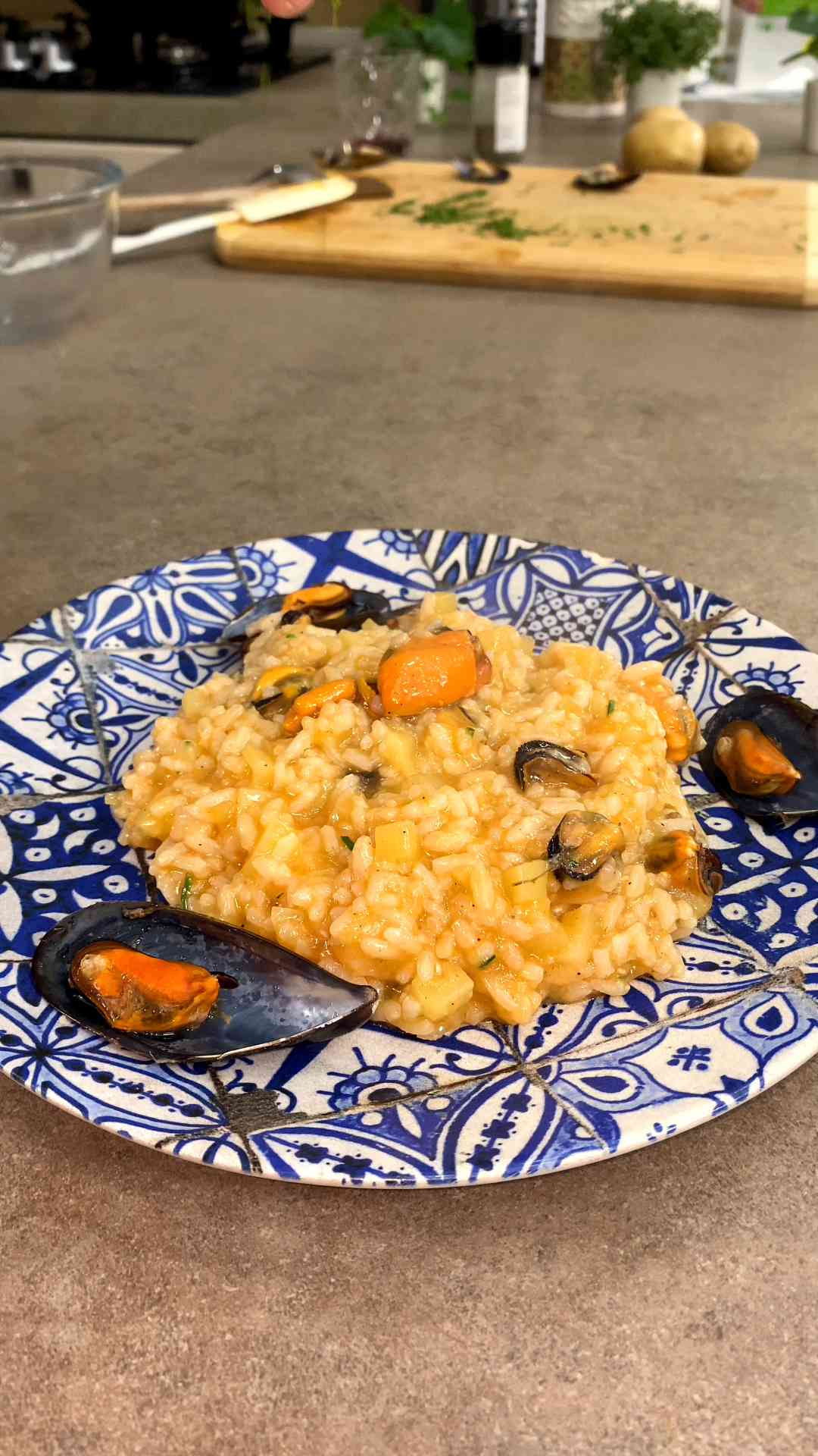 Risotto cozze e patate cremoso