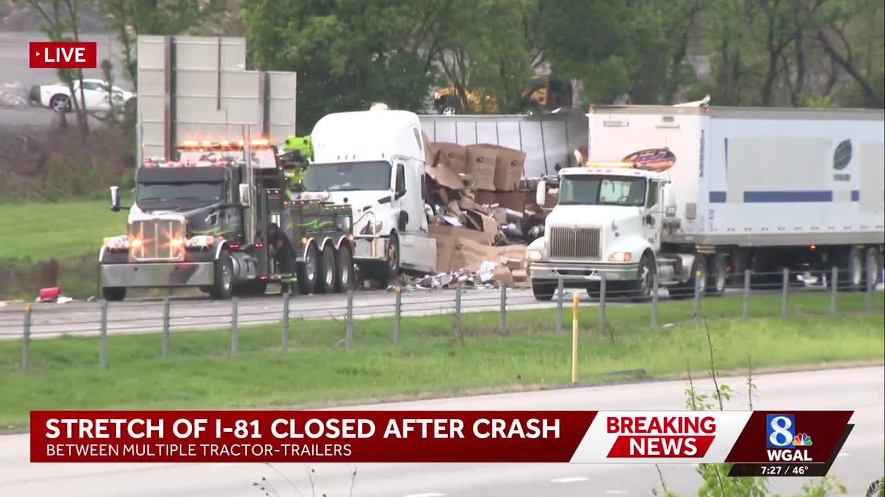 I-81 shuts down after crash involving 3 tractor-trailers in Cumberland ...