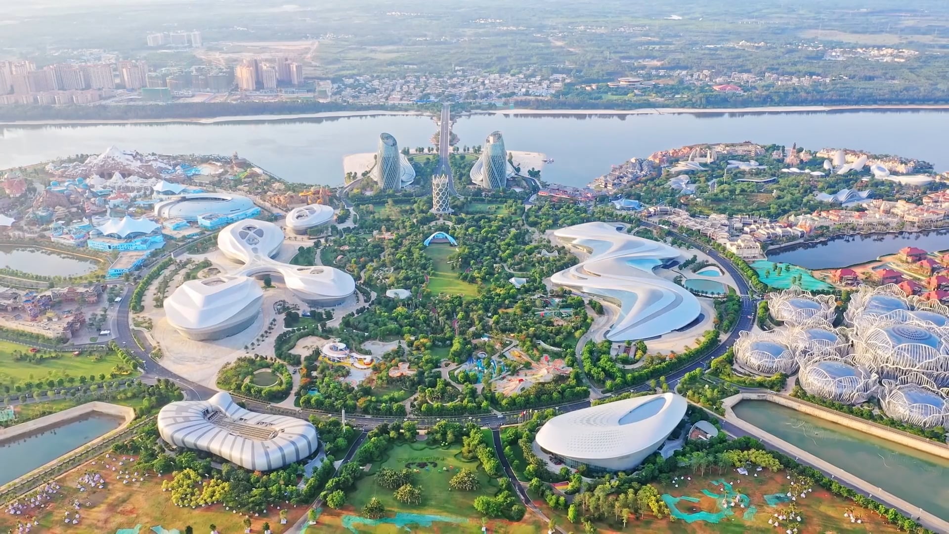 Ocean Flower Island: Drone views of the $12bn Chinese development