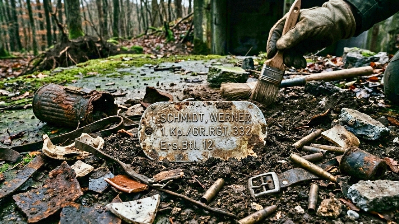 Lost barracks and a hidden bunker gave up rare WW2 relics in the woods