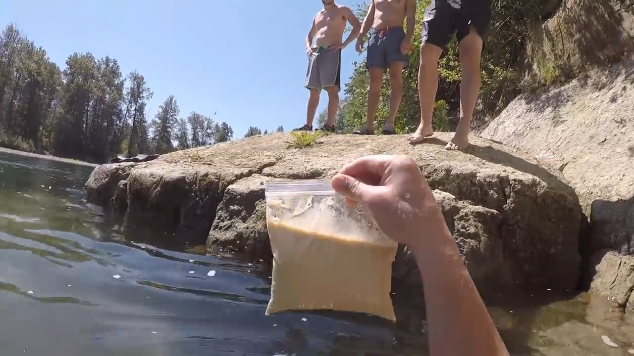 He found a sealed plastic baggie underwater - then opened it to see ...