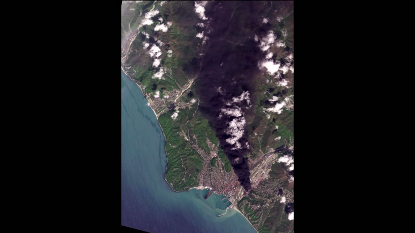 Satellite image shows smoke rising from Russia's oil refinery after ...
