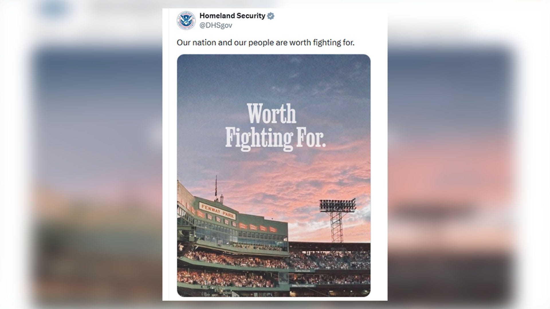 Massachusetts lawmakers respond to DHS post featuring Fenway Park