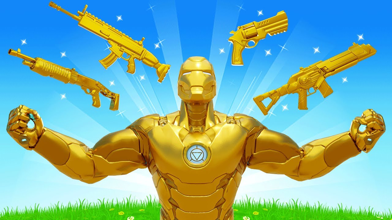Fortnite gold Iron Man challenge gameplay