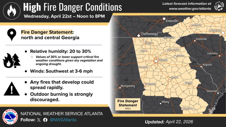 Smoke from south Georgia wildfires reaching metro Atlanta
