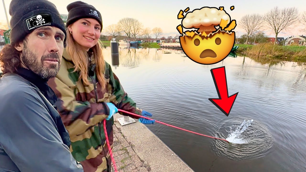 Fishing with enormous magnets in a very old canal!