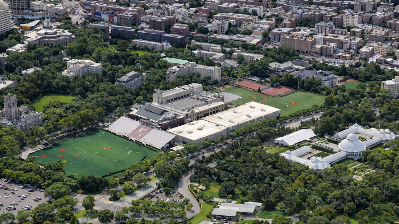 What does Fordham University look like from above?