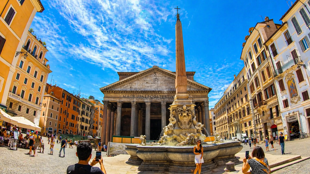 Strolling through Rome from Navona to Pantheon (4K)