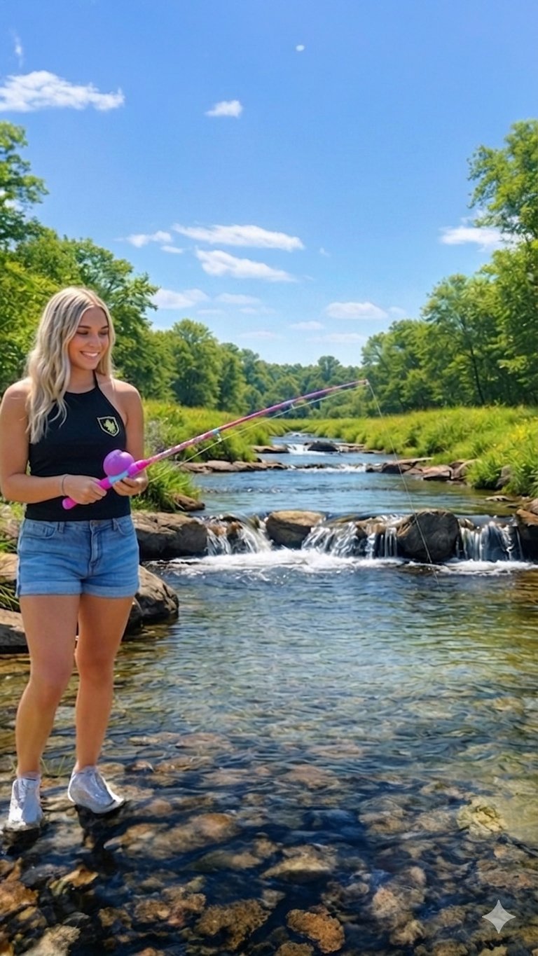 First-time creek fishing challenge