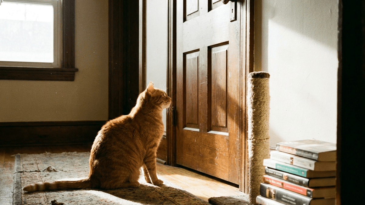 What does your cat think every time you close the door?
