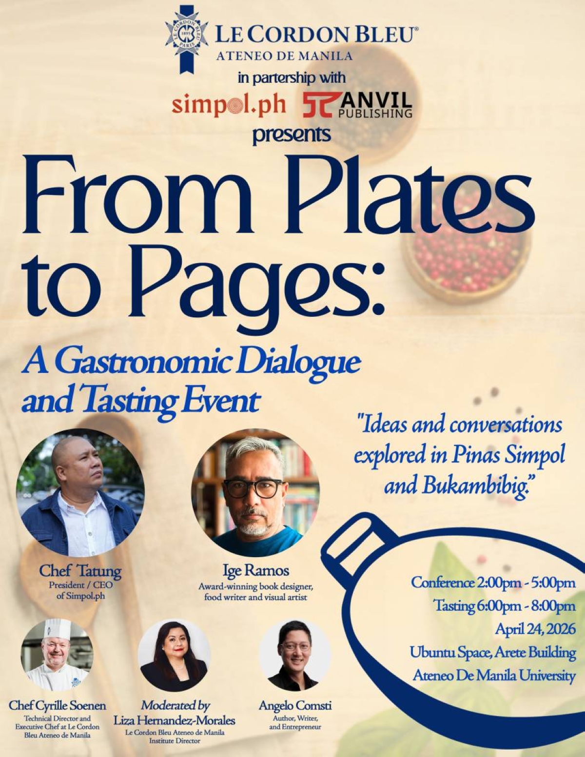 Food dialogue, tasting at Ateneo