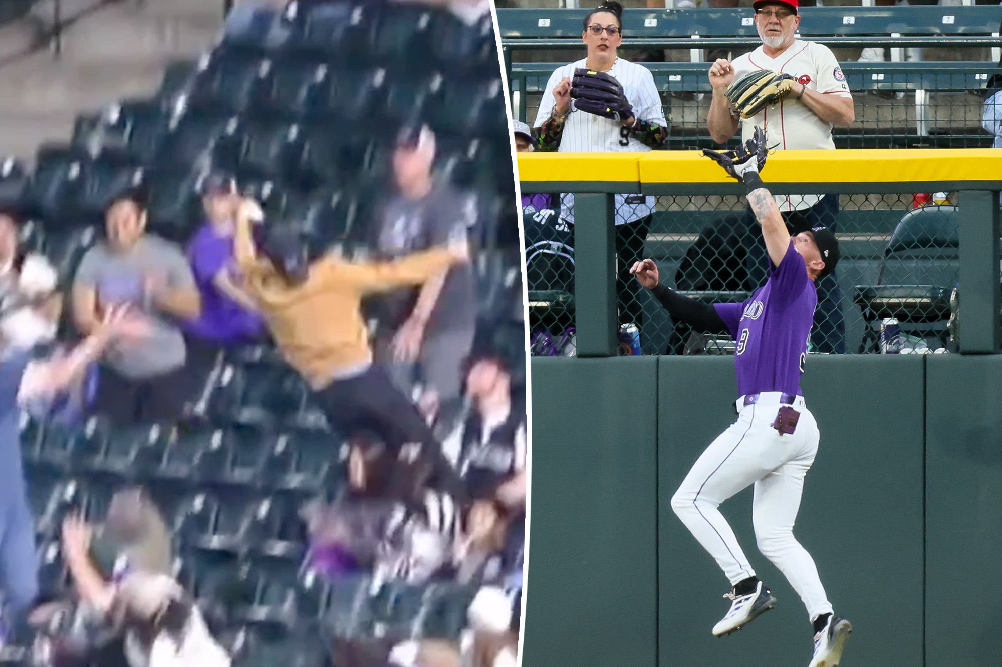 MLB fan’s wild diving effort for foul ball stuns social media users