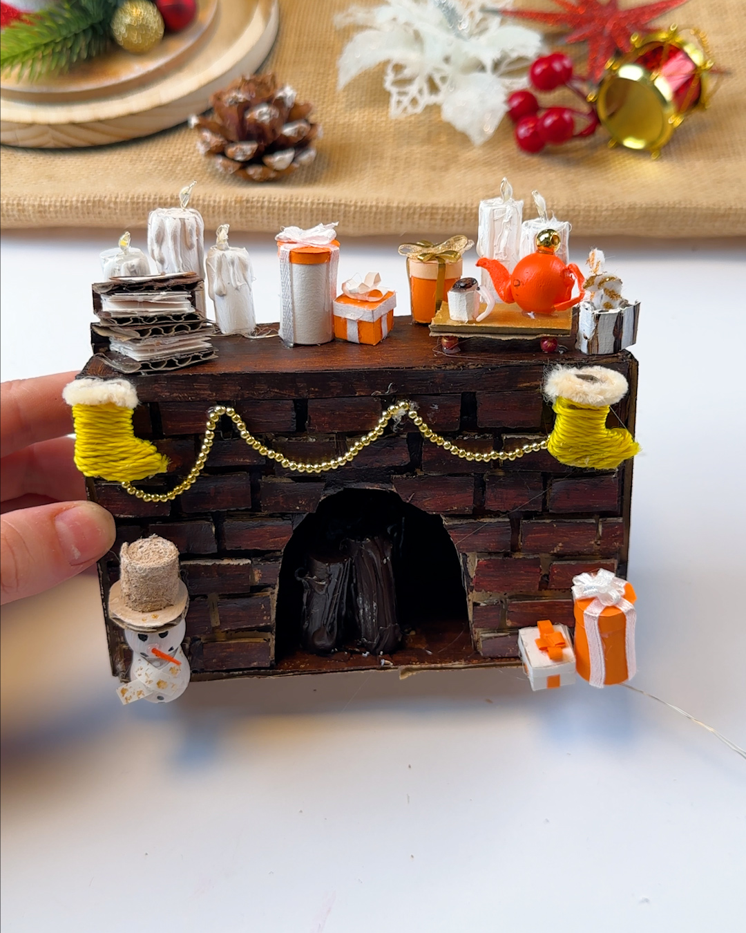 DIY faux fireplace for Christmas 🔥