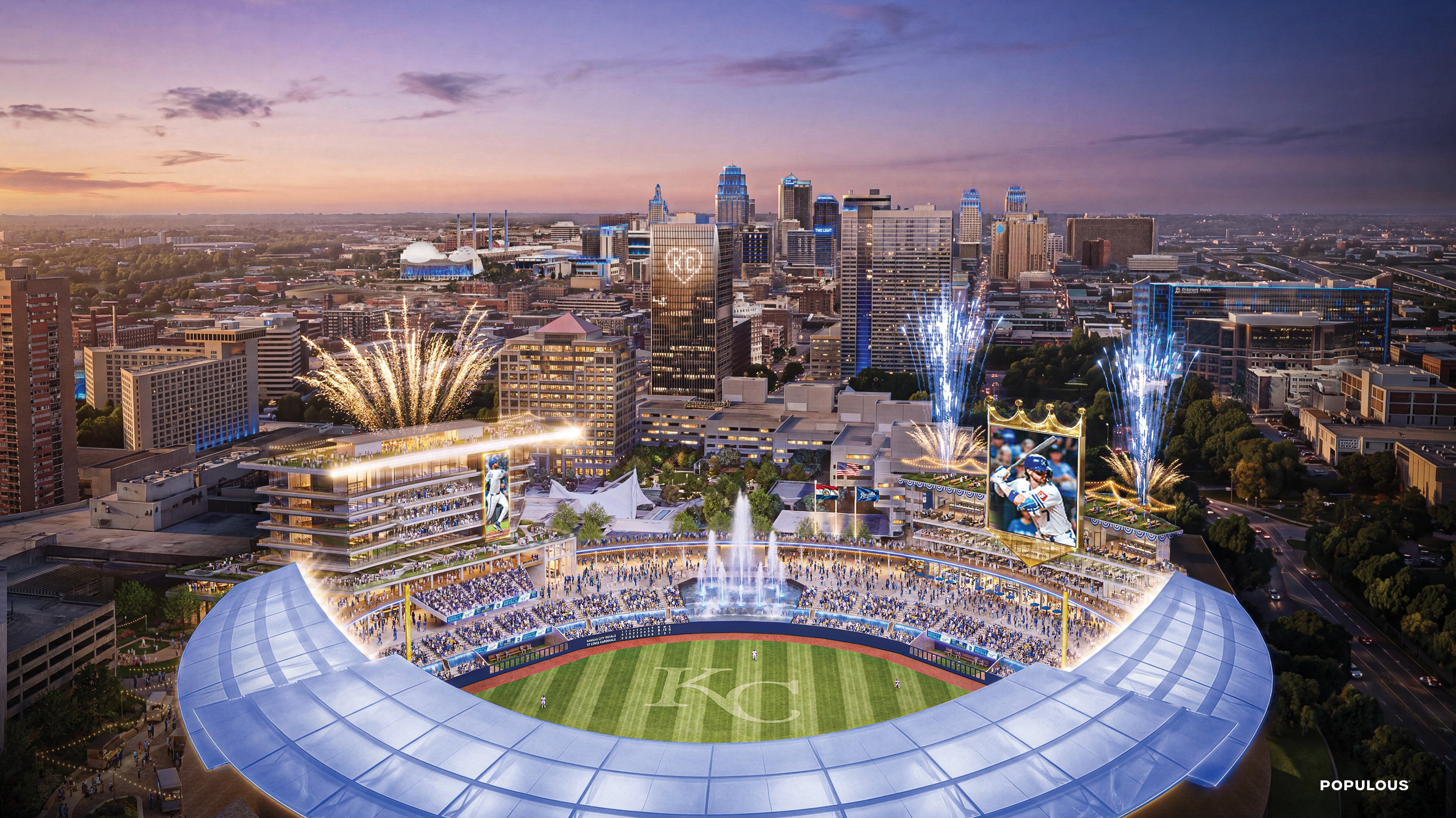 Photos: Kansas City Royals unveil renderings of new ballpark at Crown ...