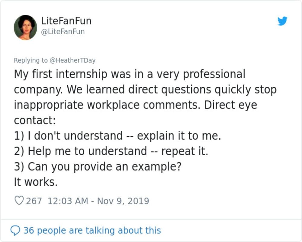 How women shut down inappropriate men