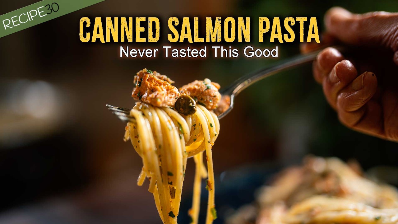I made pasta with canned salmon!🍝