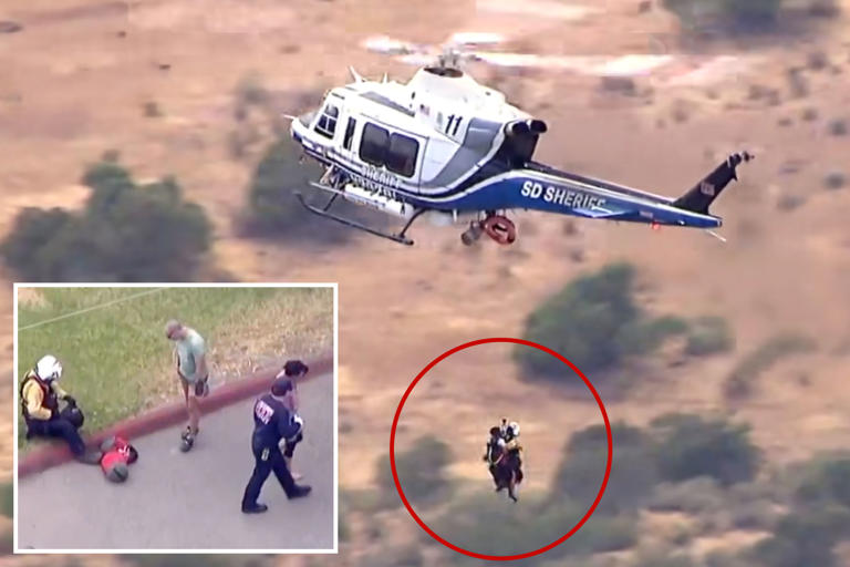 Terrifying moment rock climbers get trapped on 100ft ledge on El Capitan