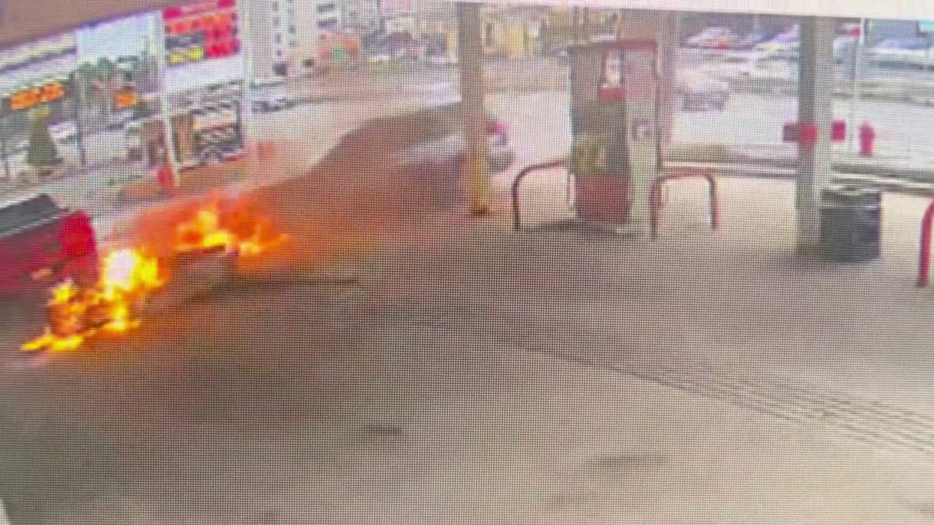 SUV crashes into gas pumps, sparks fire at Saugus Speedway