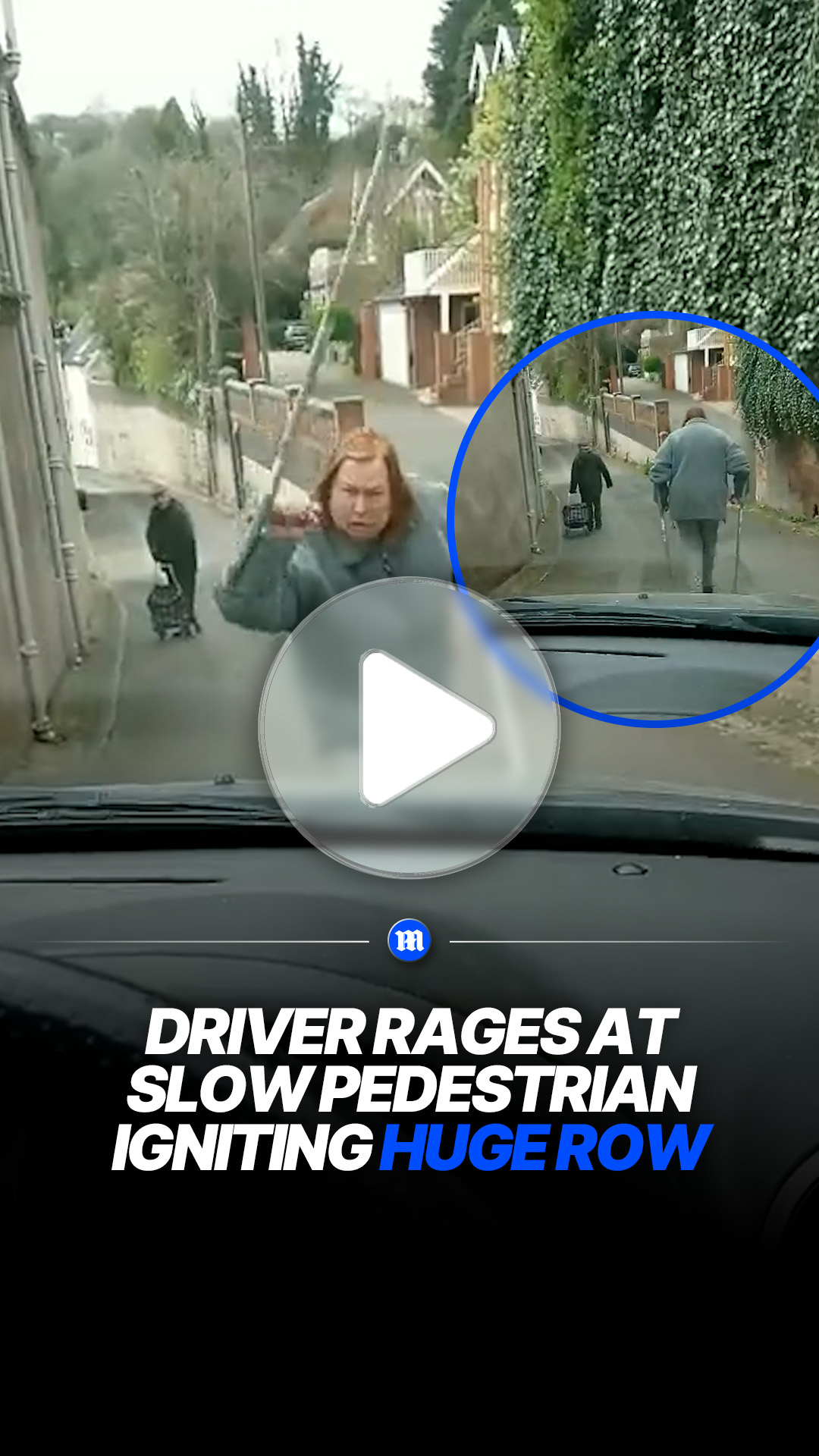 Driver confronts pedestrian walking in road in Wolverhampton