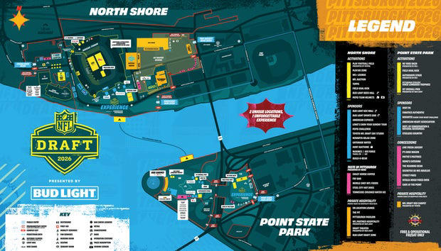 Map shows events and activities for NFL draft in Pittsburgh