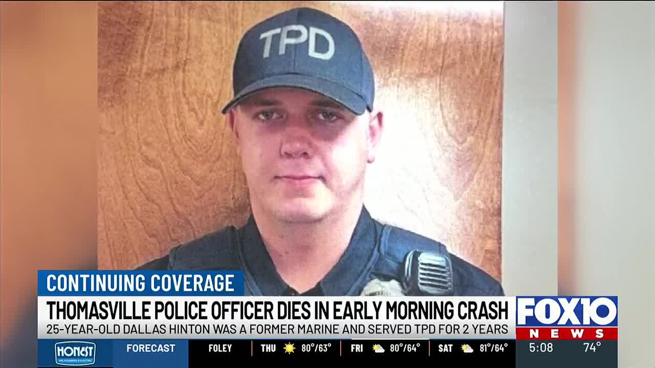 Thomasville mourns Officer Dallas Hinton as procession brings him home