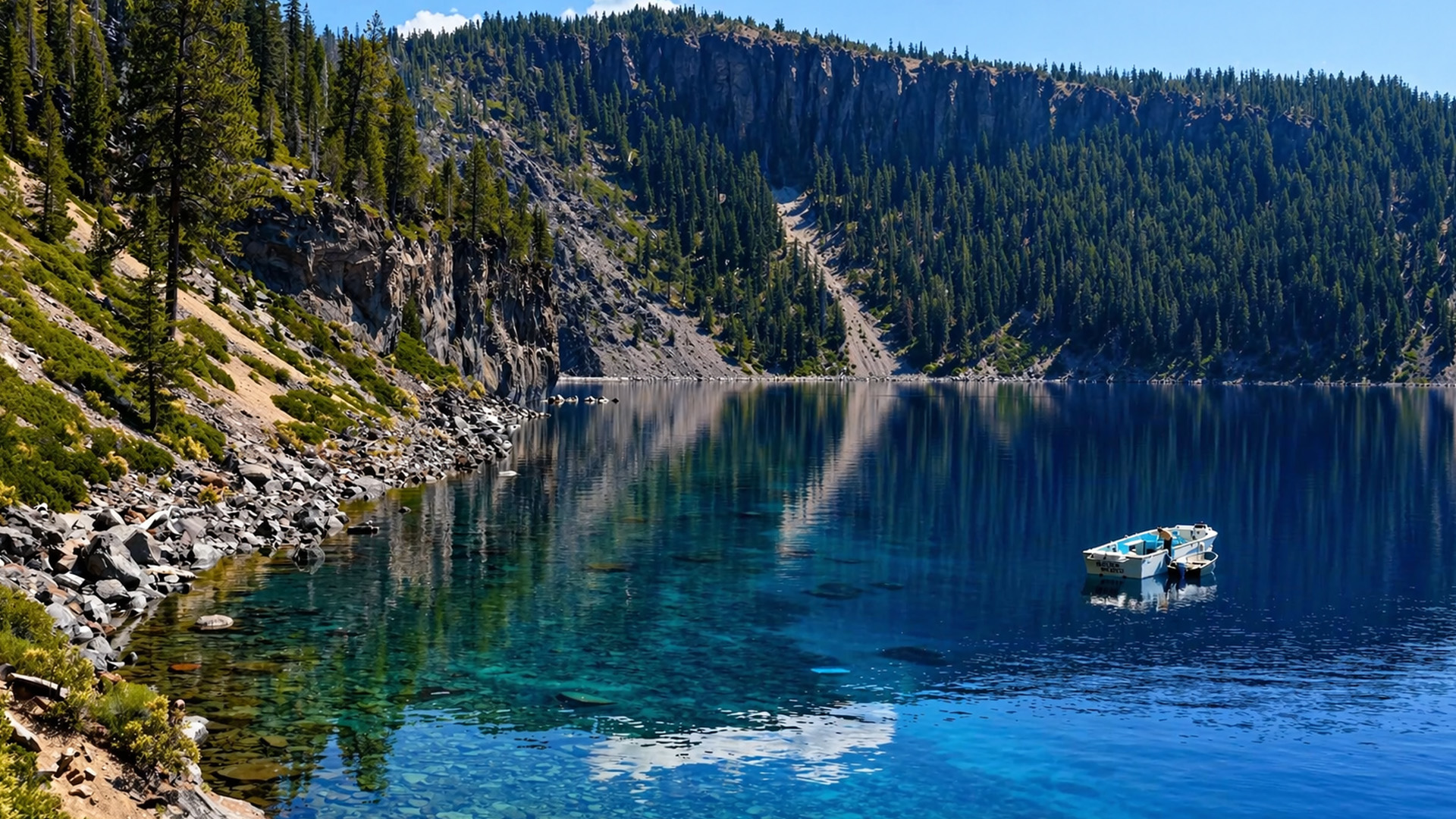 Crater Lake, Oregon: splendide vedute del lago nella caldera (4K)