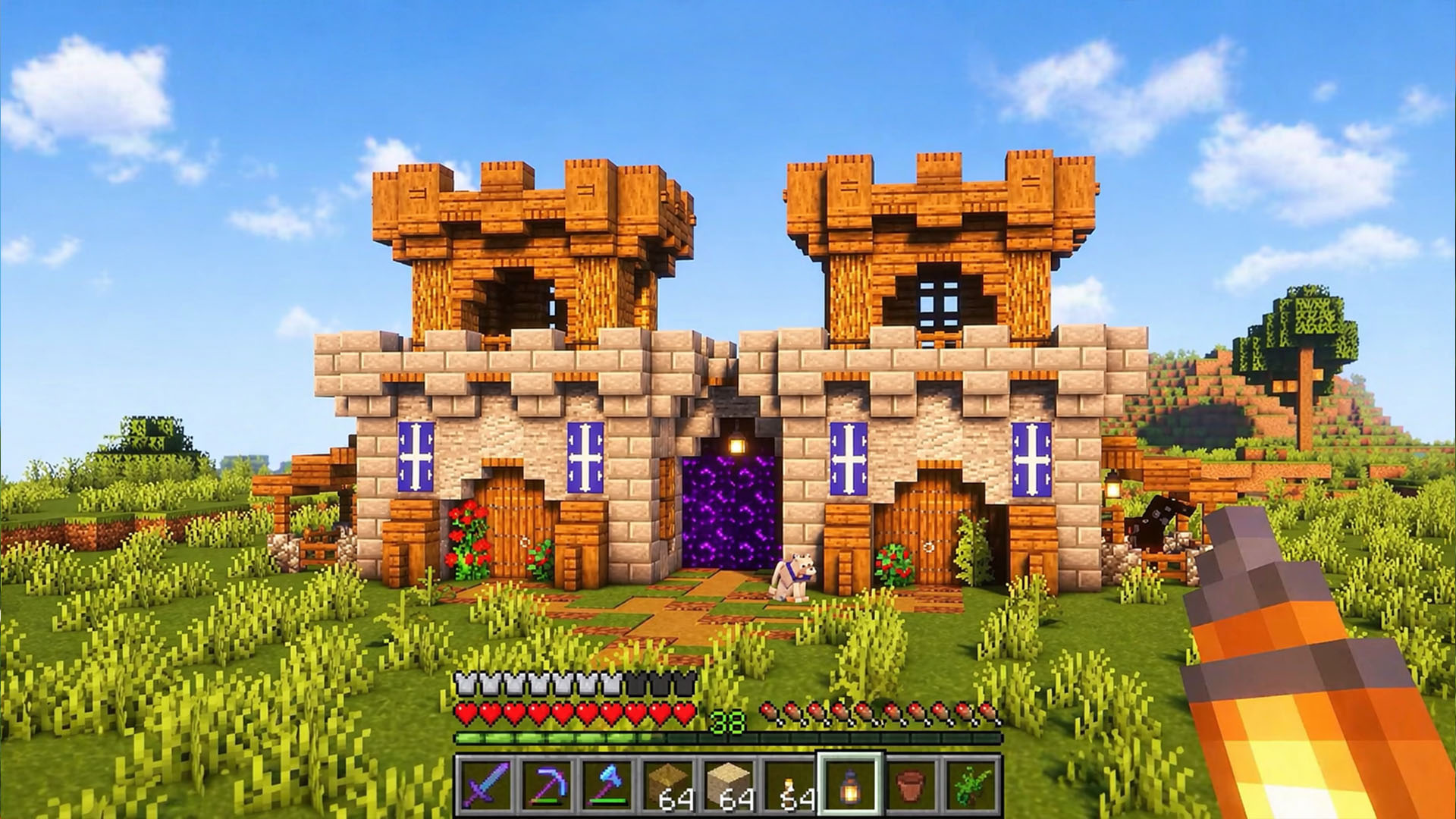 This Minecraft castle base uses smart layout for two player survival ...