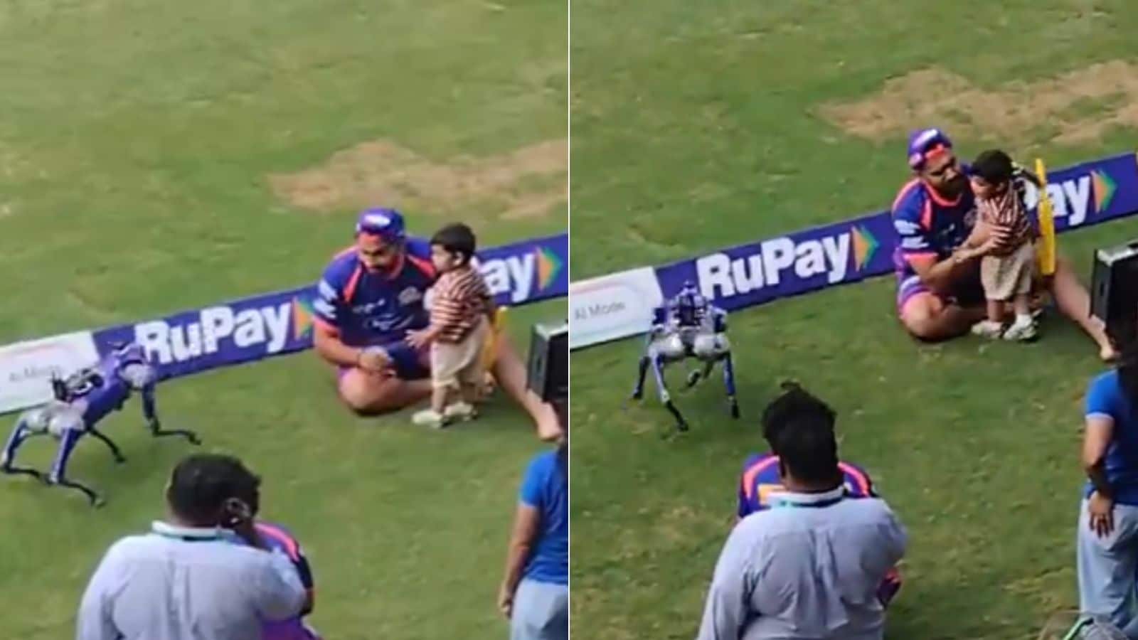 Rohit Sharma’s adorable moment with son Ahaan at Wankhede before CSK ...