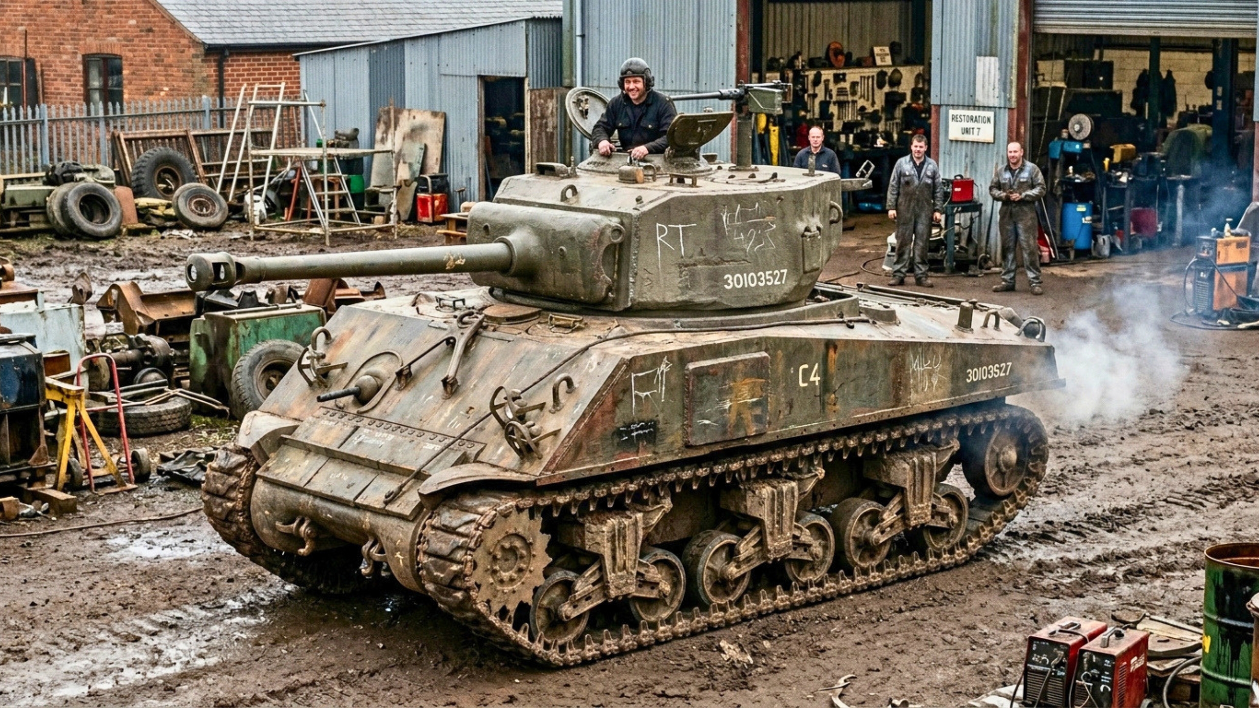One of the world’s rarest Sherman Jumbos is finally moving again