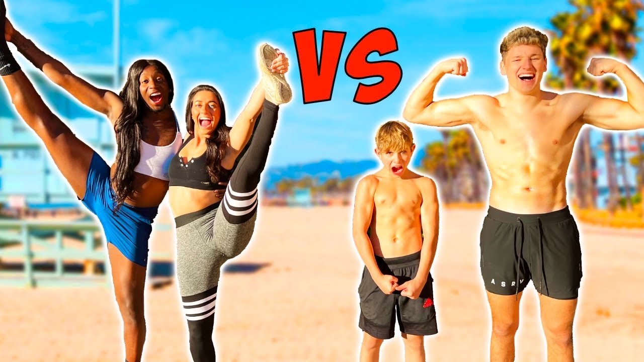Talented boys battle girls in an intense gymnastics showdown of the sexes