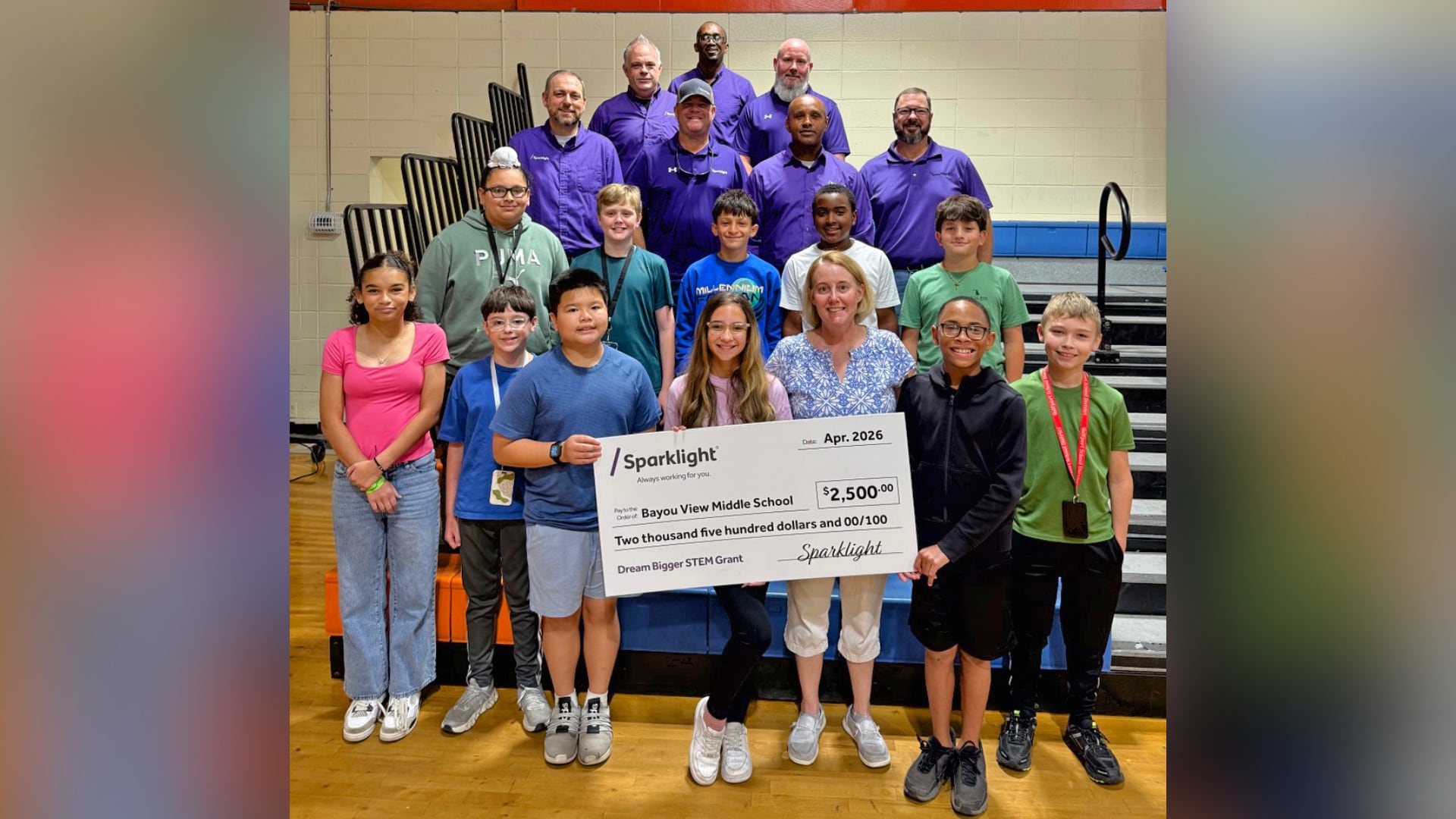 Sparklight awards $2,500 STEM grant to Bayou View Middle School