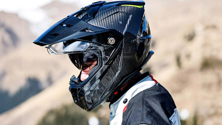 This new adventure motorcycle helmet is essentially two helmets in one